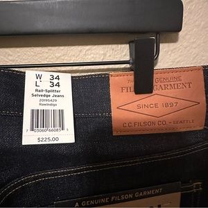 Filson | Jeans | Nwt Filson Railsplitter Selvedge Jeans | Poshmark